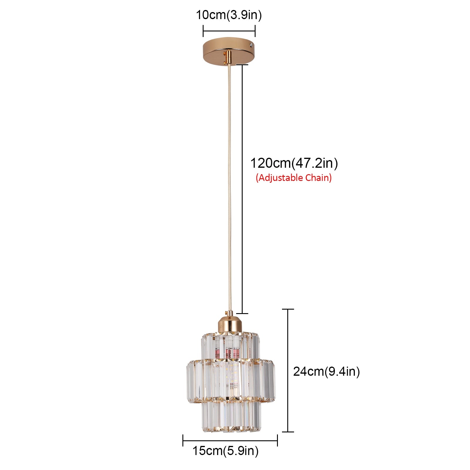 Fernando - Round Tiered Glass Crystal Ceiling Pendant Light ...