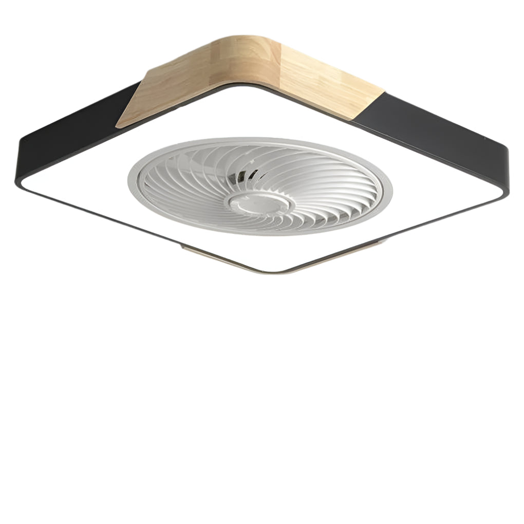 Round Square Integrated LED Bladeless Ceiling Fan Light with Remote ...