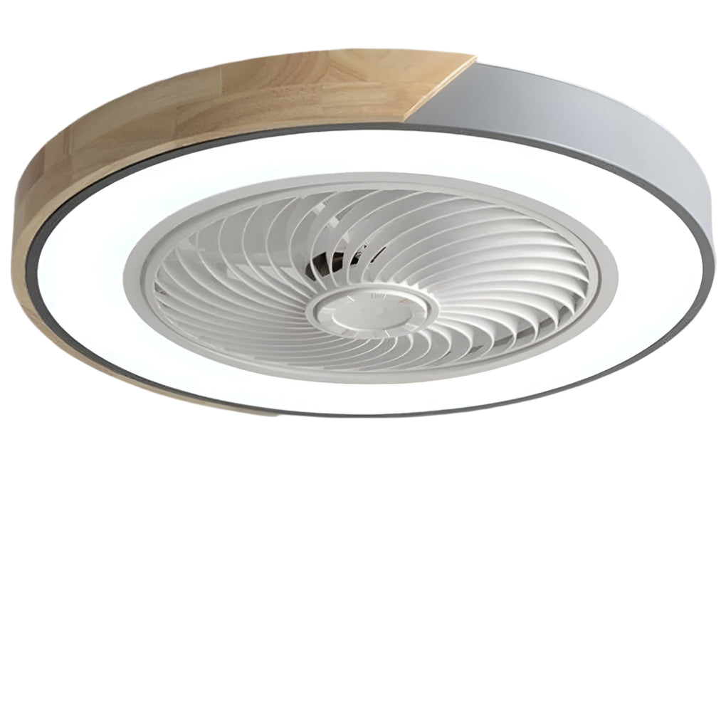 Round Square Integrated LED Bladeless Ceiling Fan Light with Remote ...